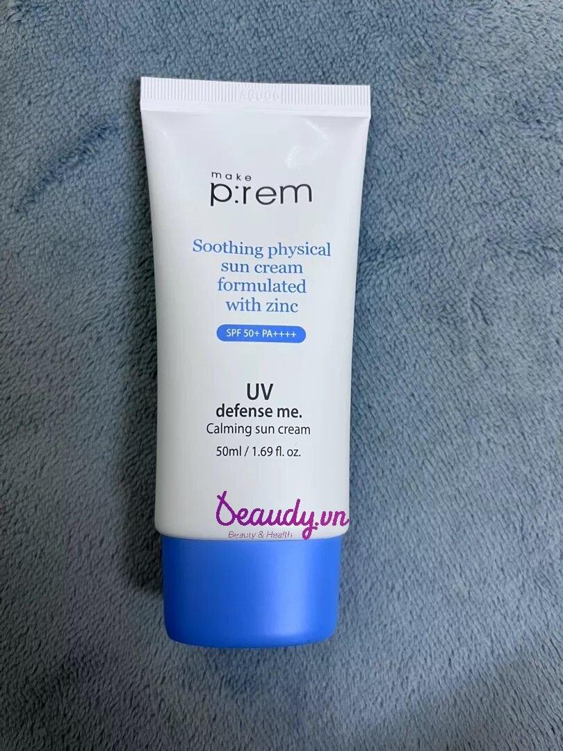 Review kem chống nắng Make P:rem UV defense me - chống nắng vật lý ...